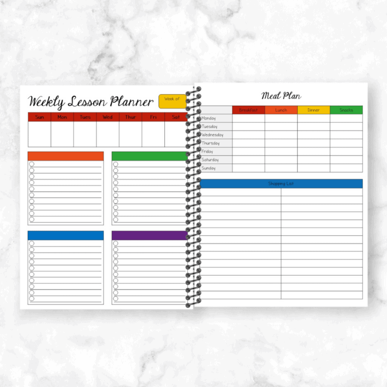 Bright Rainbow Homeschool Planner - The Waldock Way