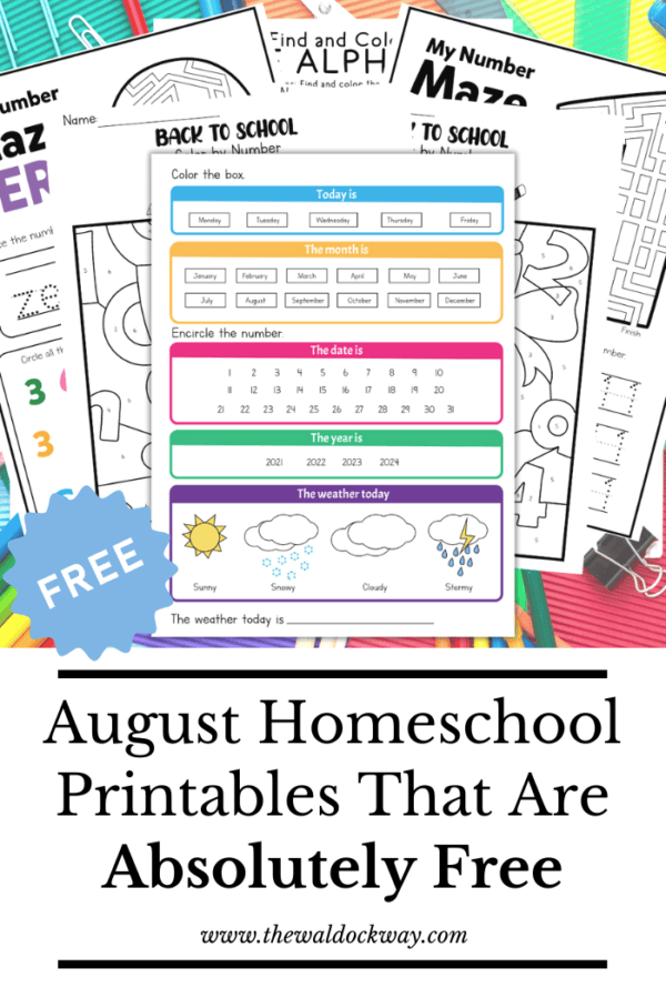 August Homeschool Printables That Are Absolutely Free